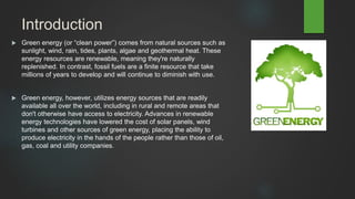 Green energy,types,advantages and disadvantages | PPTX | Power and ...