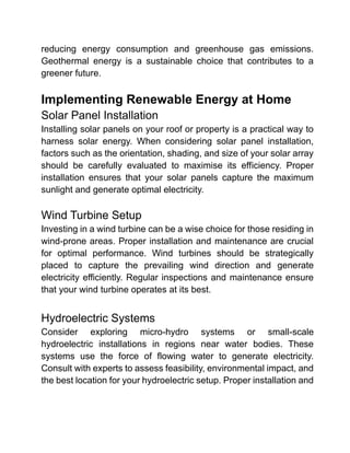 Green Energy Solutions-Renewable Power Sources for Your | PDF