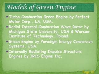 Green Engine | PDF | Green Vehicles | Auto Type