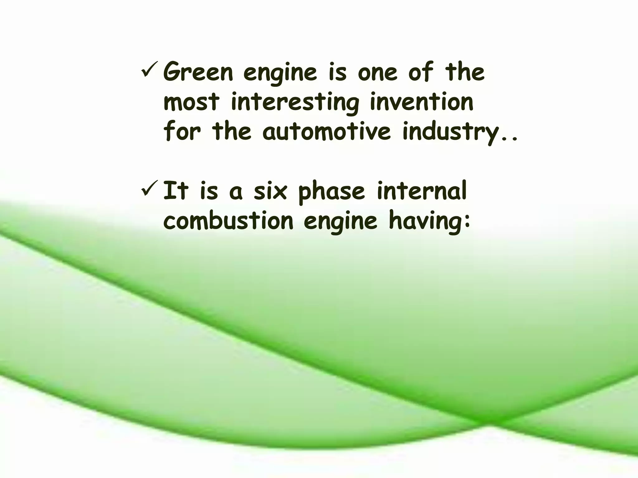 Green Engine Technology | PDF
