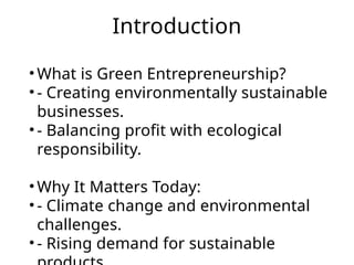 Green_Entrepreneurship_Presentation business | PPTX
