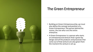 Green Entrepreneurship Sustainable Development for Business | PDF