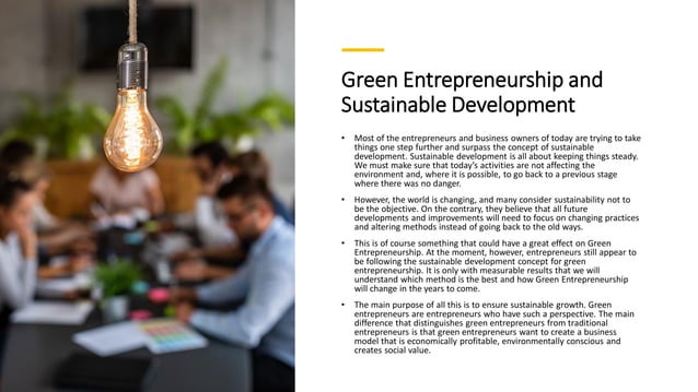 Green Entrepreneurship Sustainable Development for Business | PDF ...