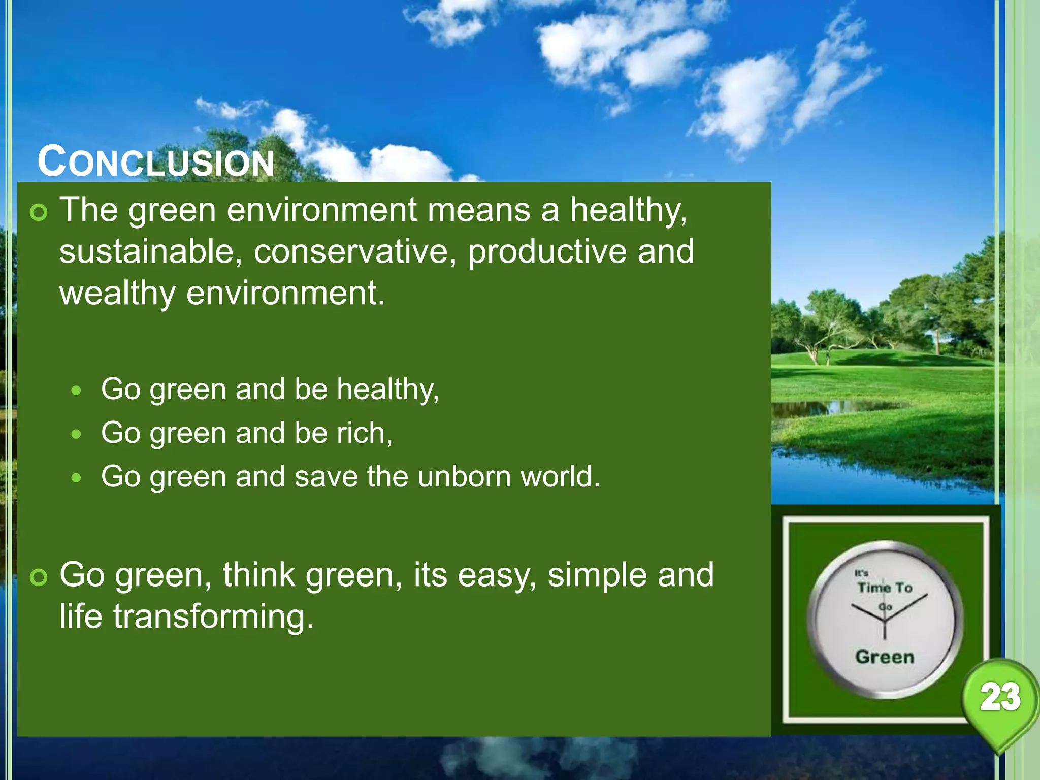 Green environment solowise 1 | PPTX