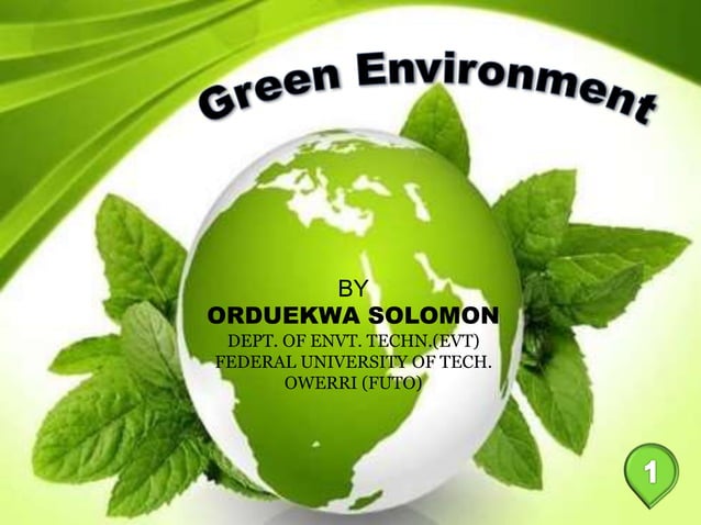 Green environment solowise 1 | PPTX