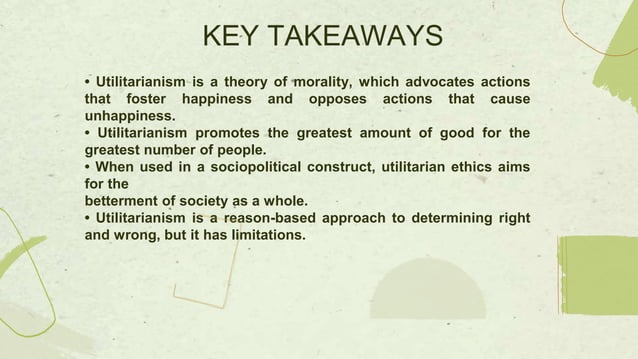 Utilitarianism concept, definition, beliefs | PPT | Free Download