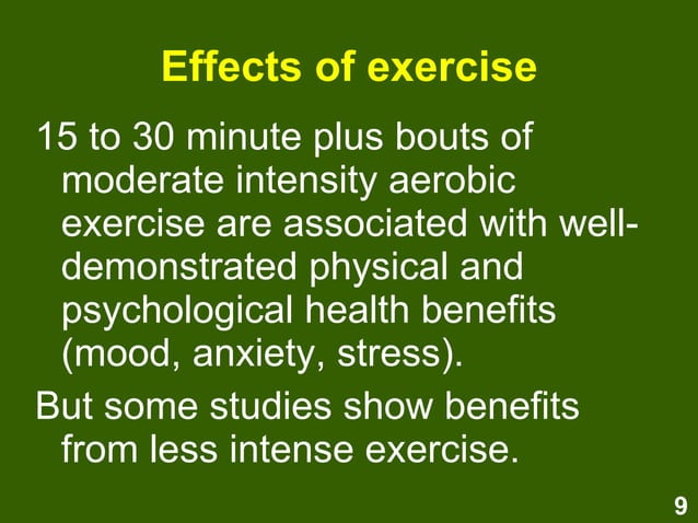 Green exercise: The psychological effects of exercising in nature | PPT