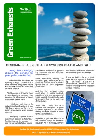 Green exhausts by MarQuip | PDF