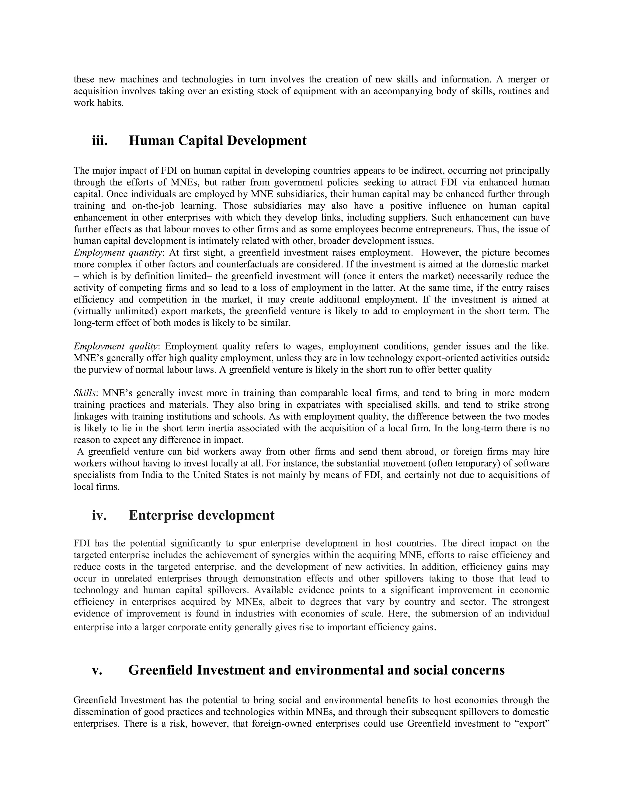 Greenfield fdifor sustainable development of india | DOCX