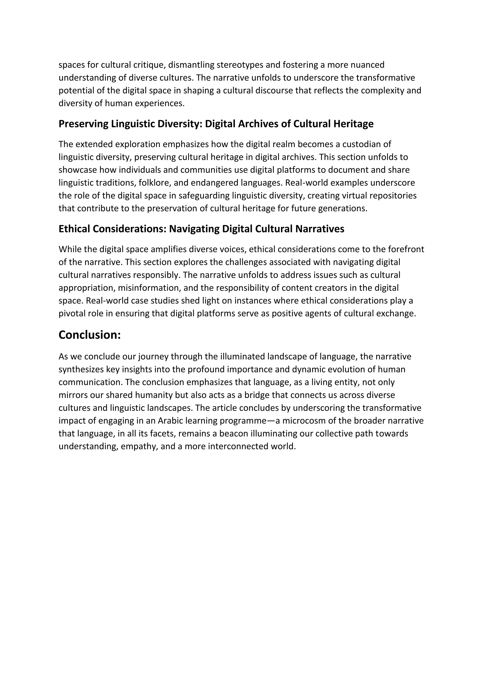 Language Illuminated: Navigating the Profound Importance and Dynamic Evolution of Human ...