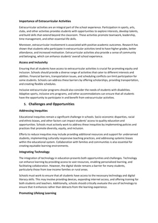 The Role and Experience of Students in Schools | PDF