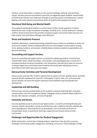 The Integral Role and Enriching Experience of Students in Educational ...