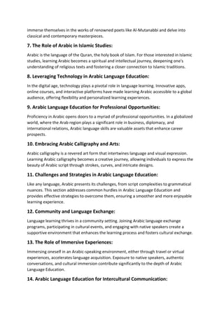 Unlocking the Rich Tapestry of Language: The Journey of Arabic learning ...