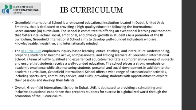 Ib Curriculum | PPT