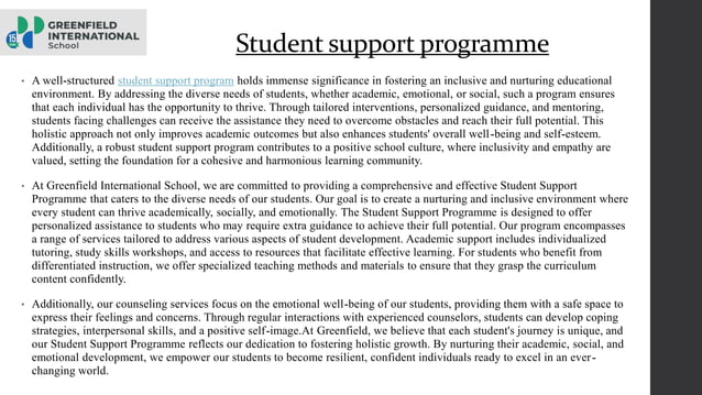 Student Support Programme | PPT