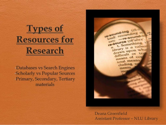 Types of Resources for Research
