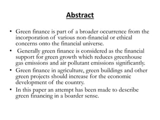 Green finance | PPTX