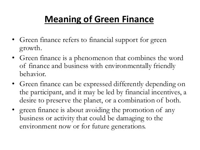 Green finance