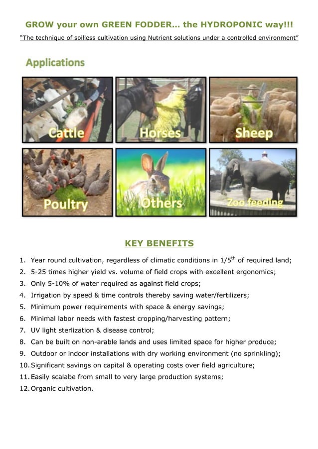 Green Fodder Hydroponics | PDF