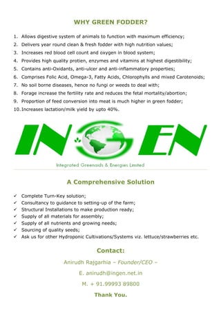 Green Fodder Hydroponics | PDF