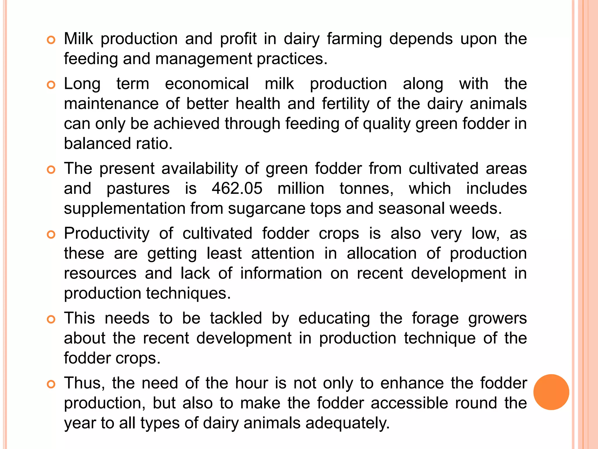 Green fodder production around the year | PPTX