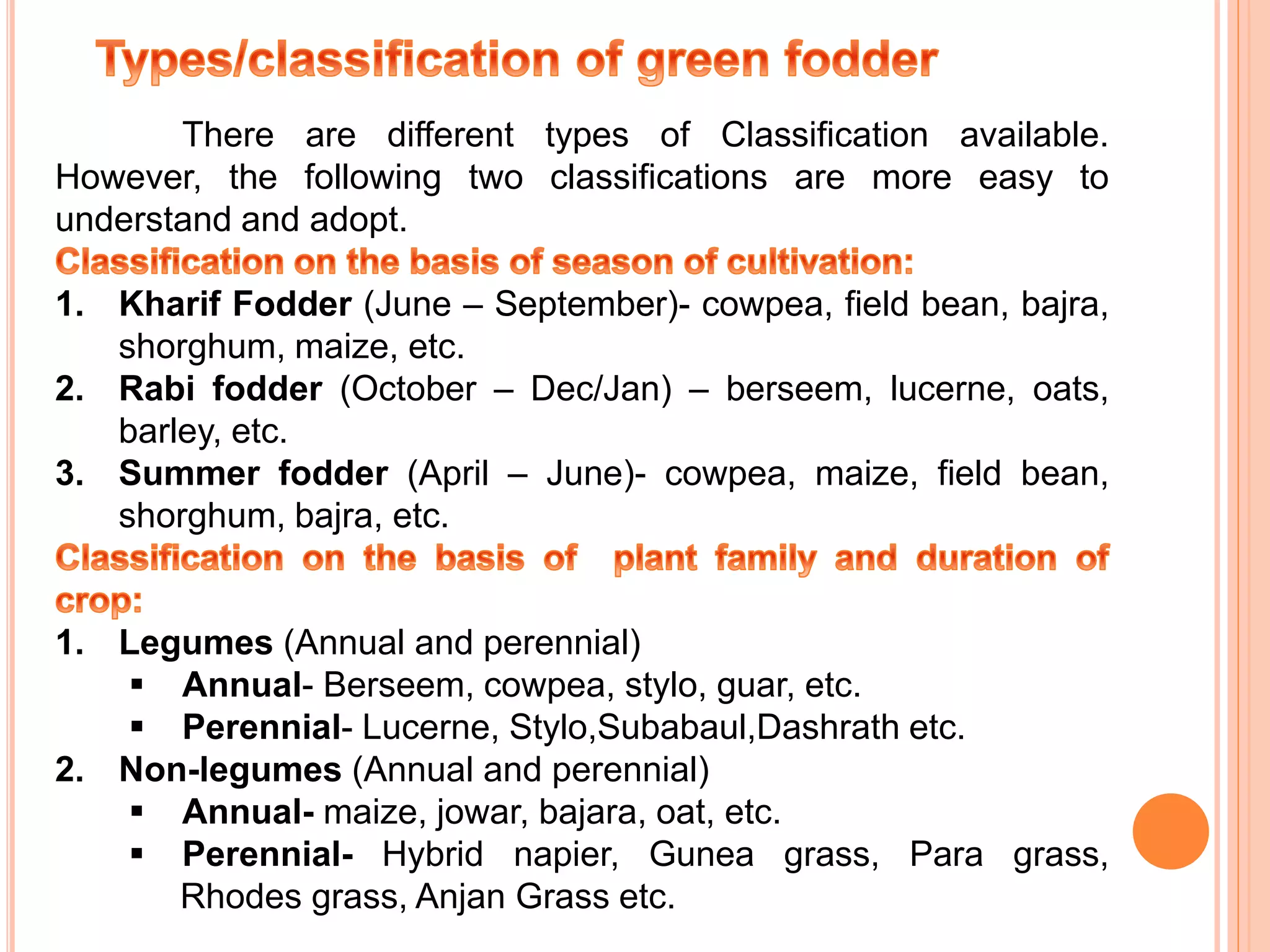 Green fodder production around the year | PPTX
