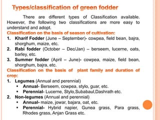 Green fodder production around the year | PPTX