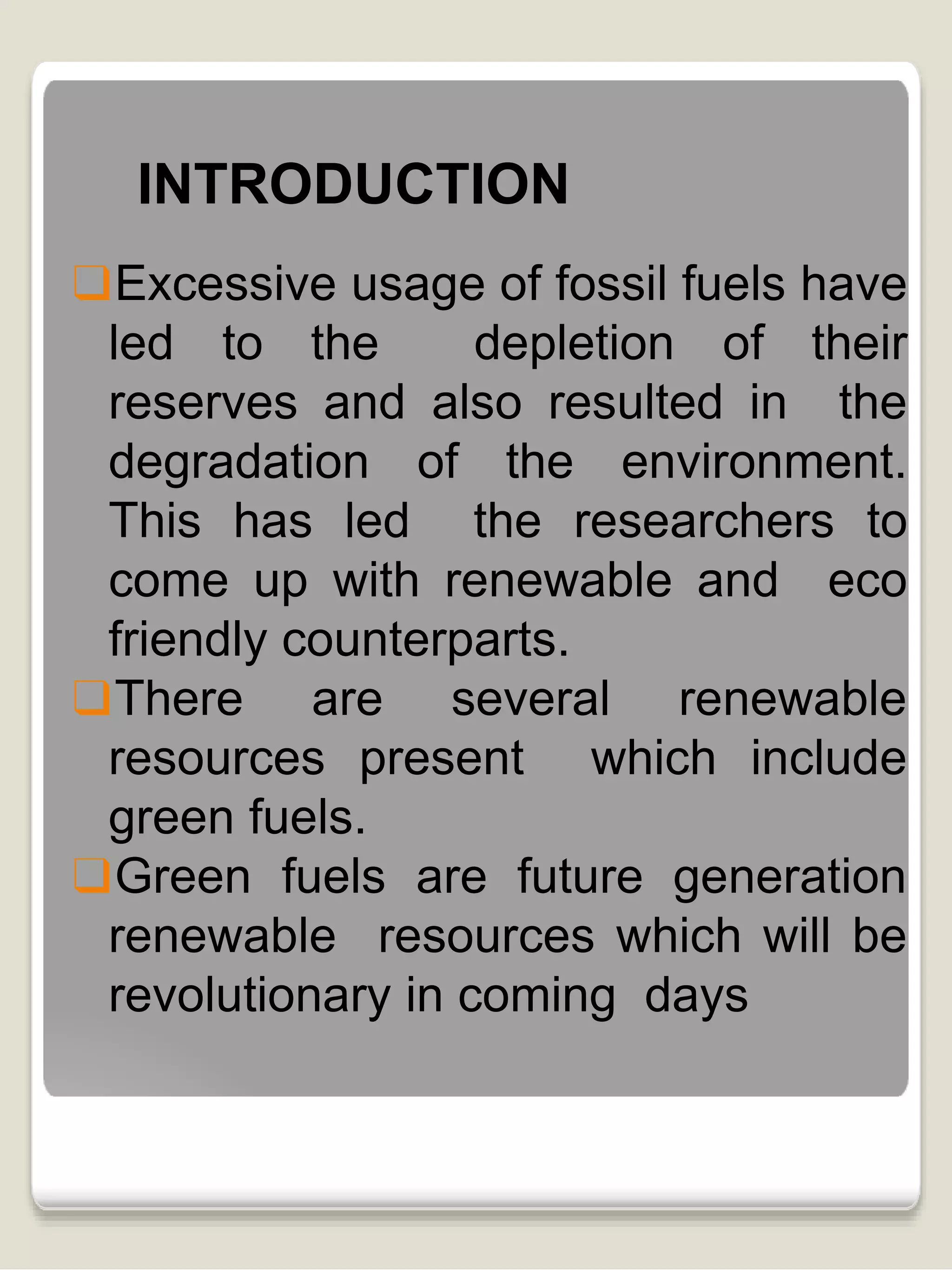 Green fuel | PPTX