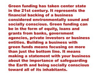 Green funds | PPTX