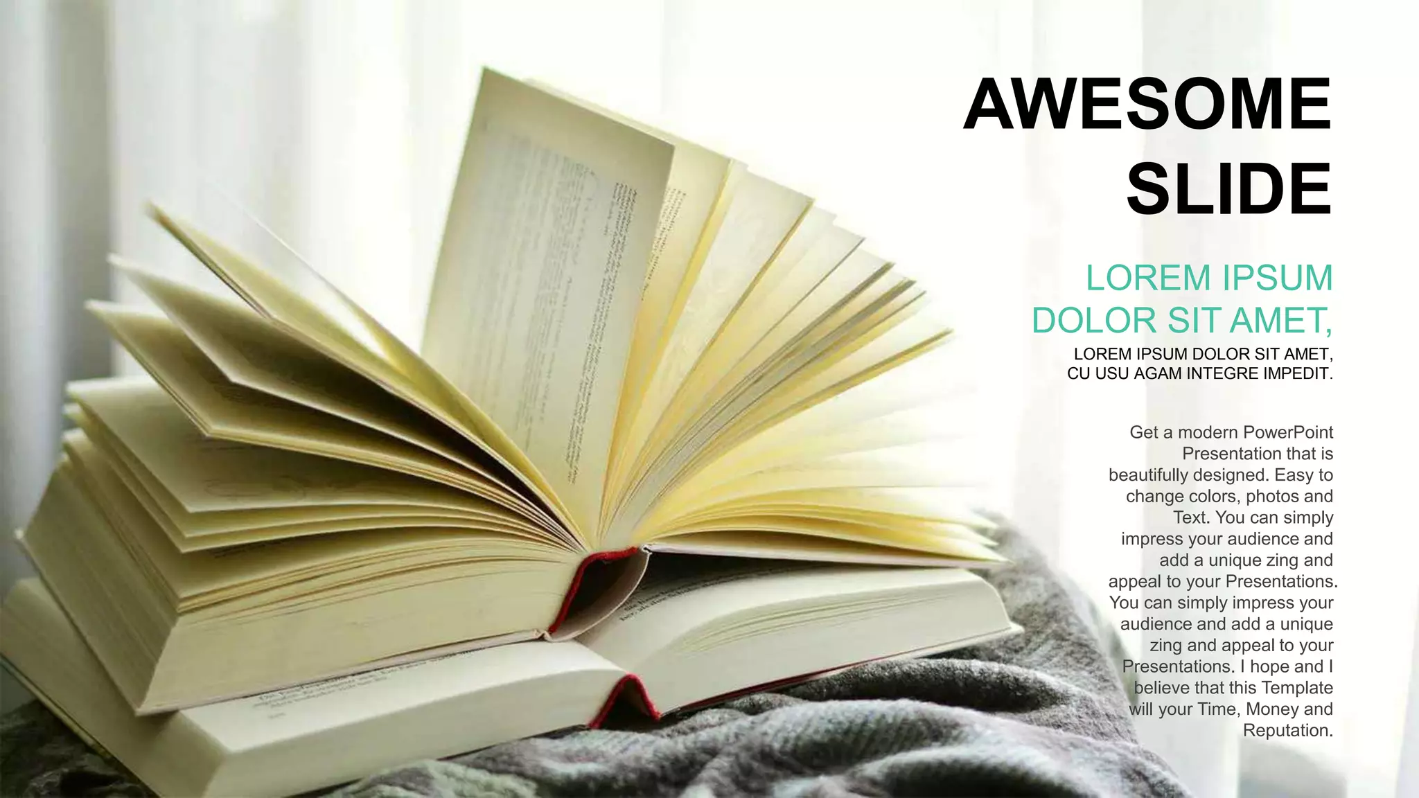 Green grass open book PowerPoint Templates.pptx