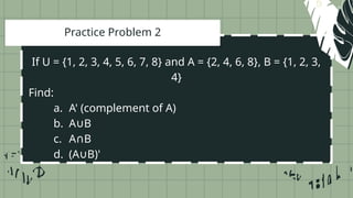 Green Grid Style Curved Box Number Sets Theory Mathematics Presentation ...