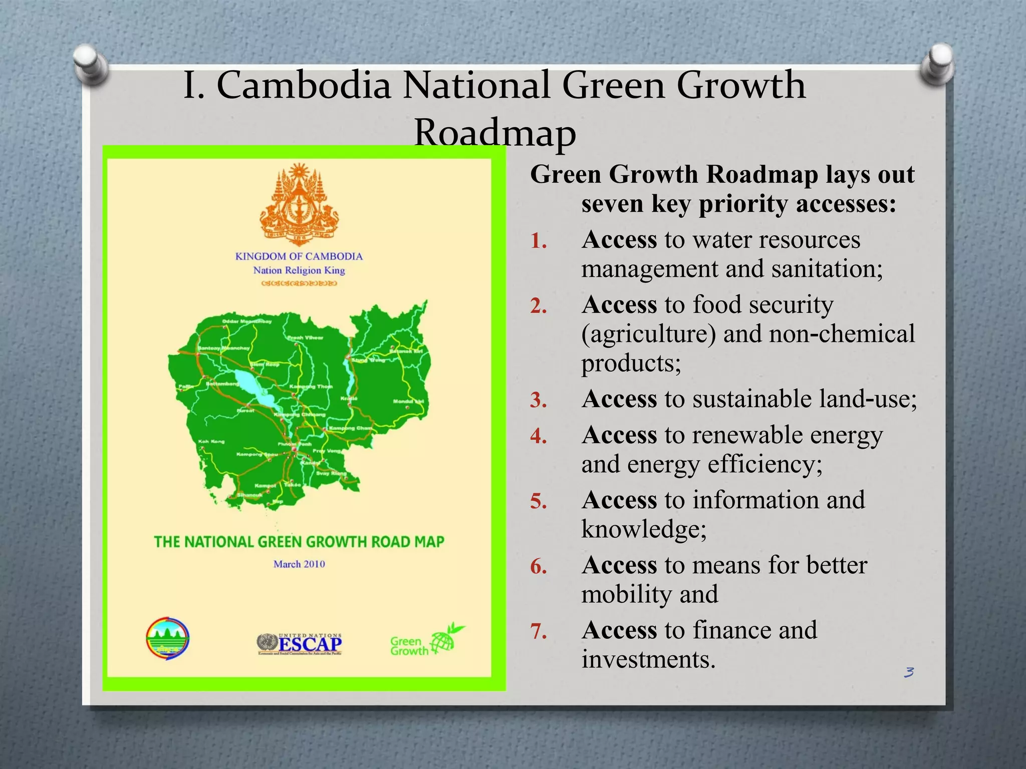 Green Growth National Strategy Plan for Cambodia | PPT
