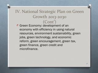 Green Growth National Strategy Plan for Cambodia | PPT
