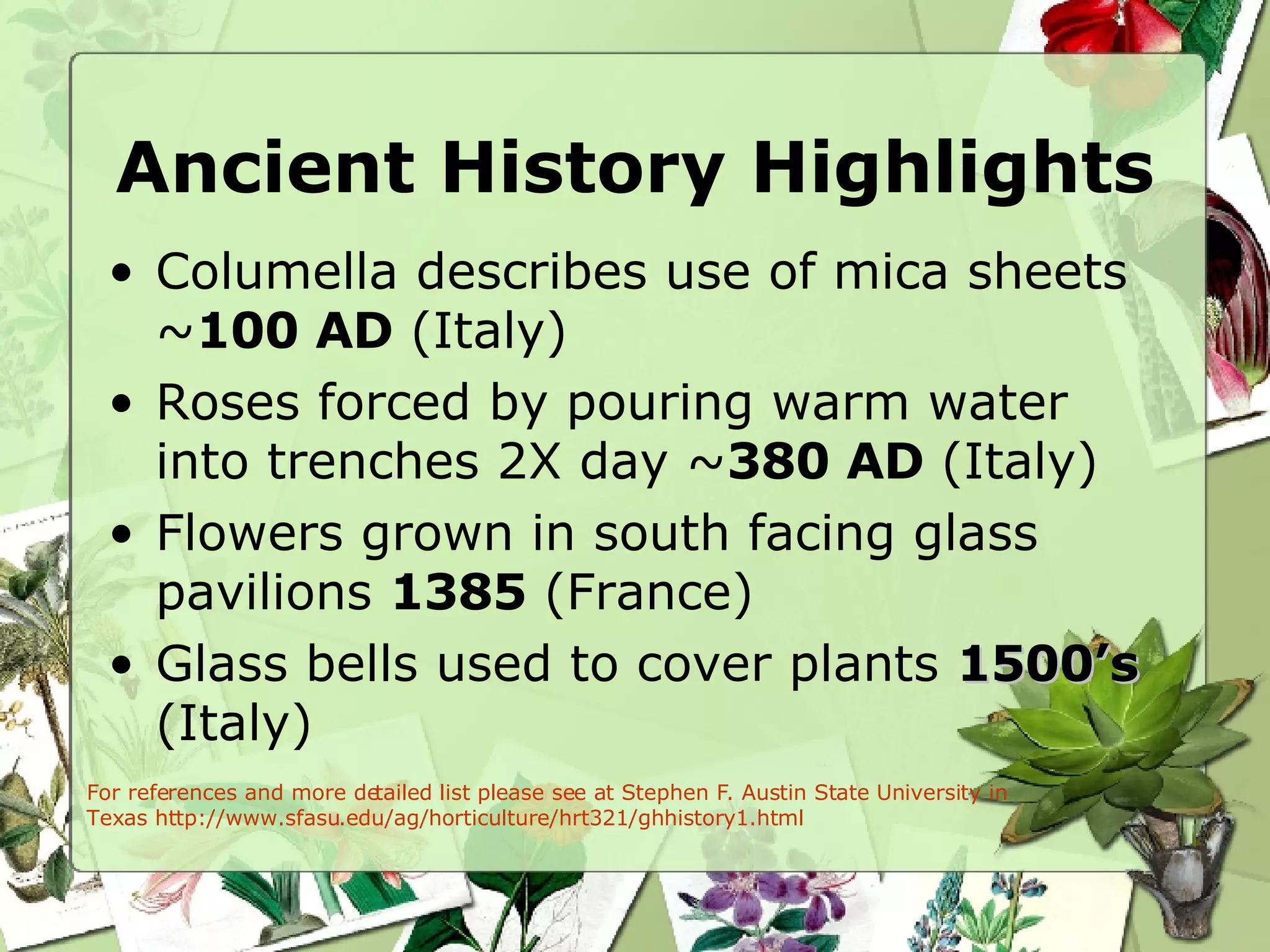 Greenhouse History And Industry 2007 | PPT