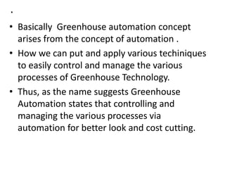Greenhouse automation ppt | PPTX