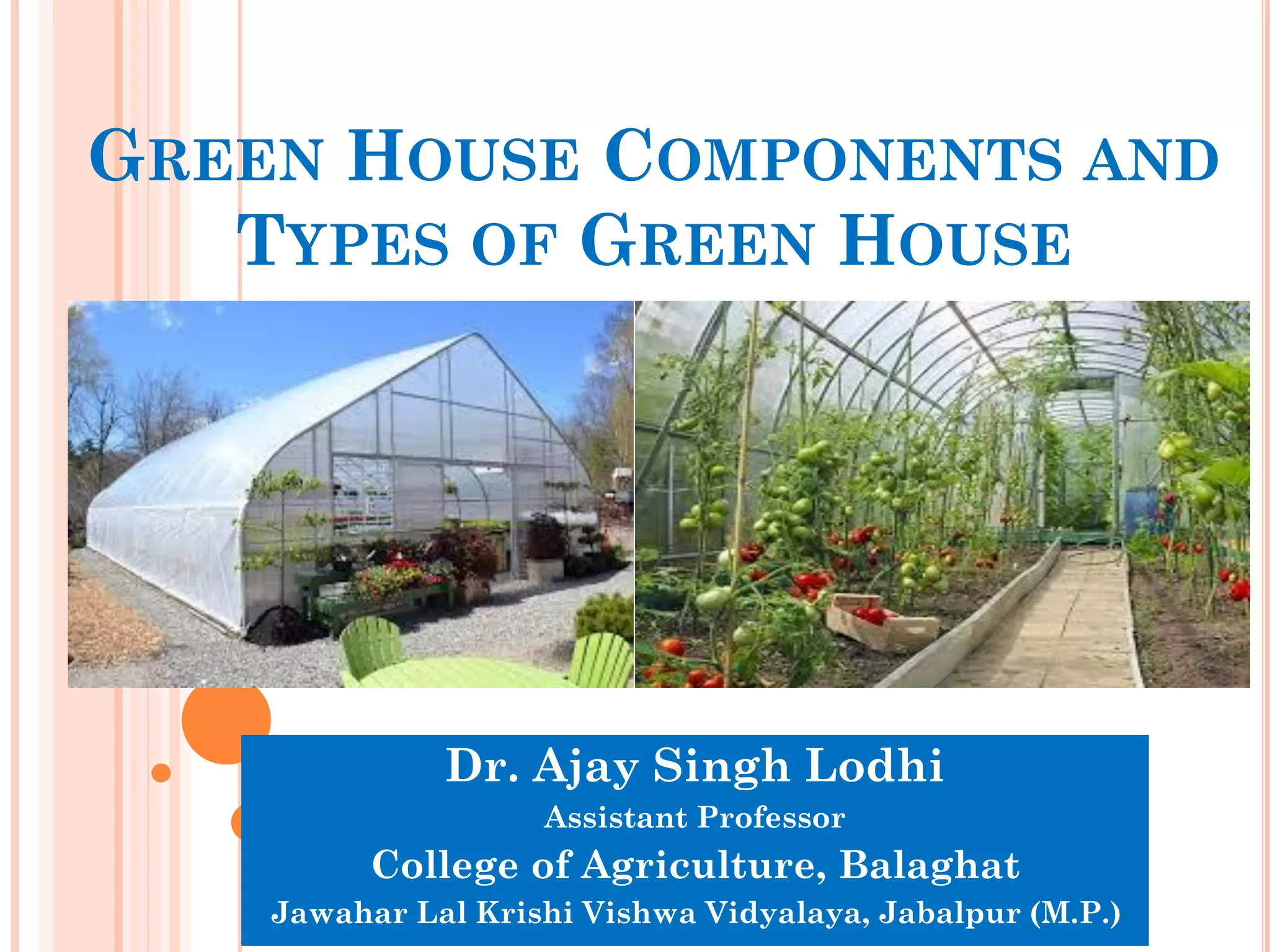 Green house components and types of green house | PDF