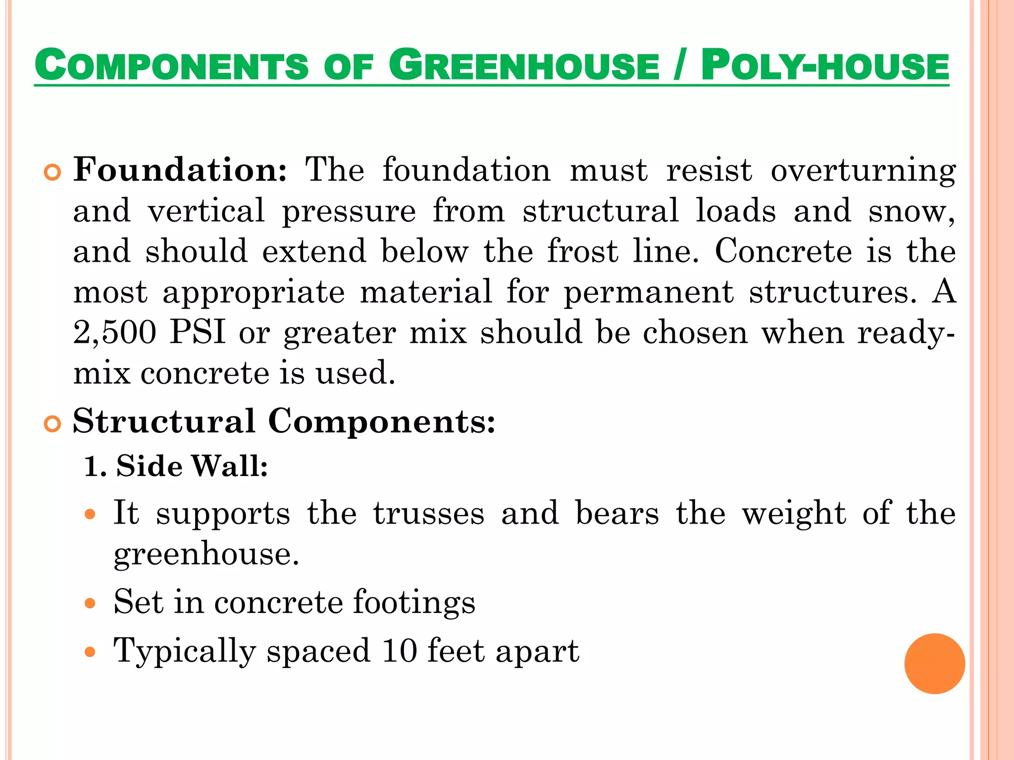 Green house components and types of green house | PDF