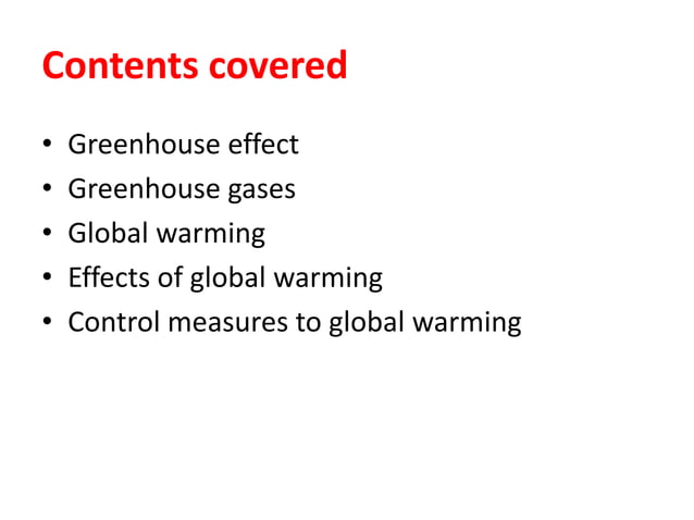 Greenhouse effect and global warming | PPTX
