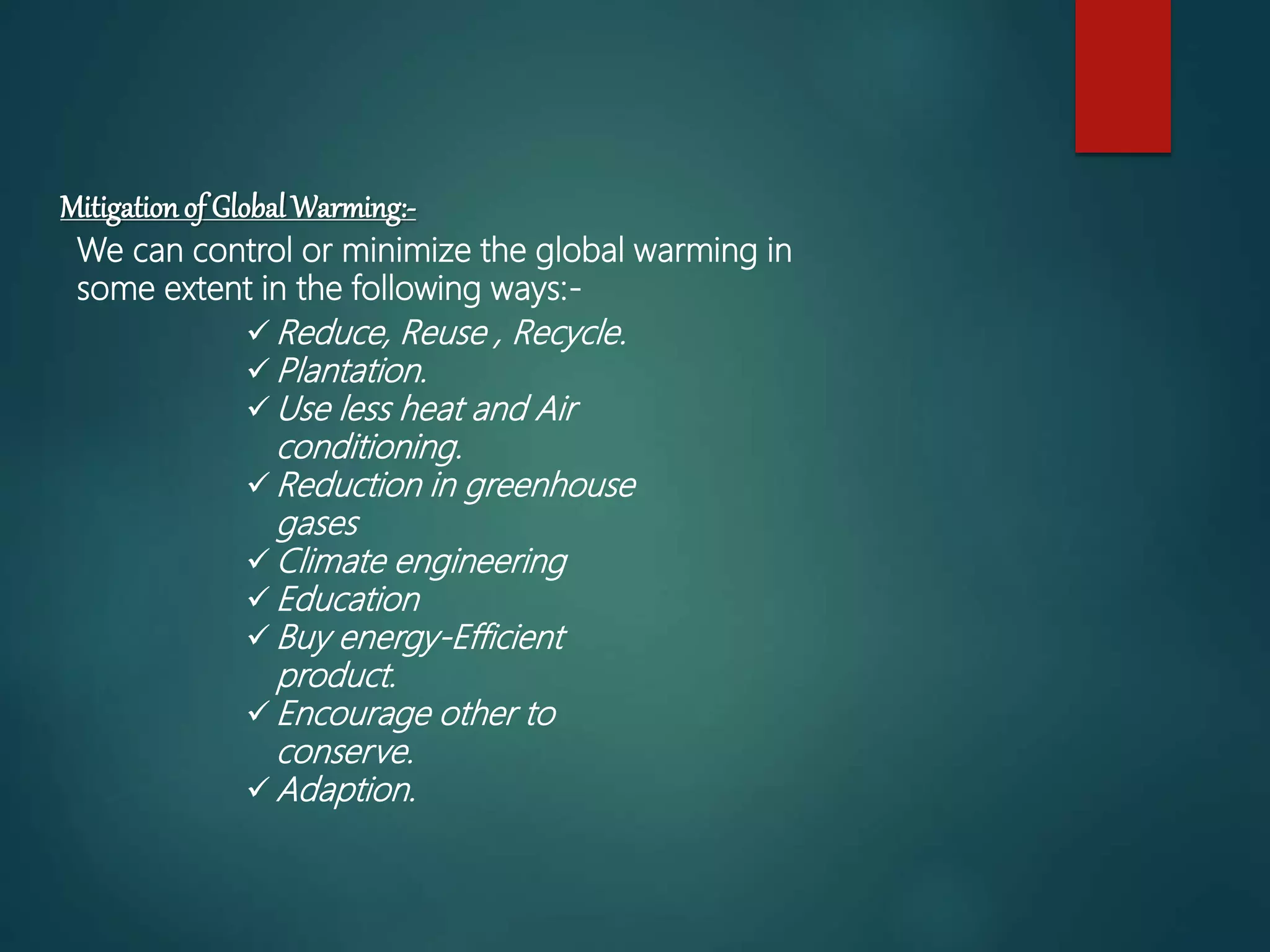 Greenhouse effect and global warming Presentation,it's causes and it's ...