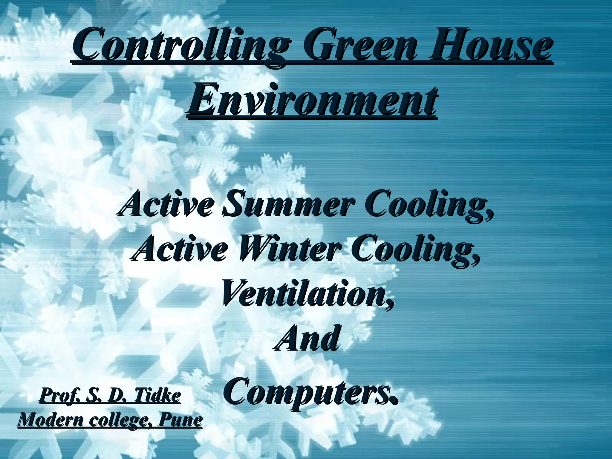 Greenhouse environment control system | PPT