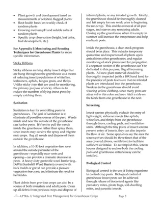 Integrated Pest Management for Greenhouse Crops | PDF