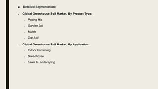 Greenhouse soil market | PPT