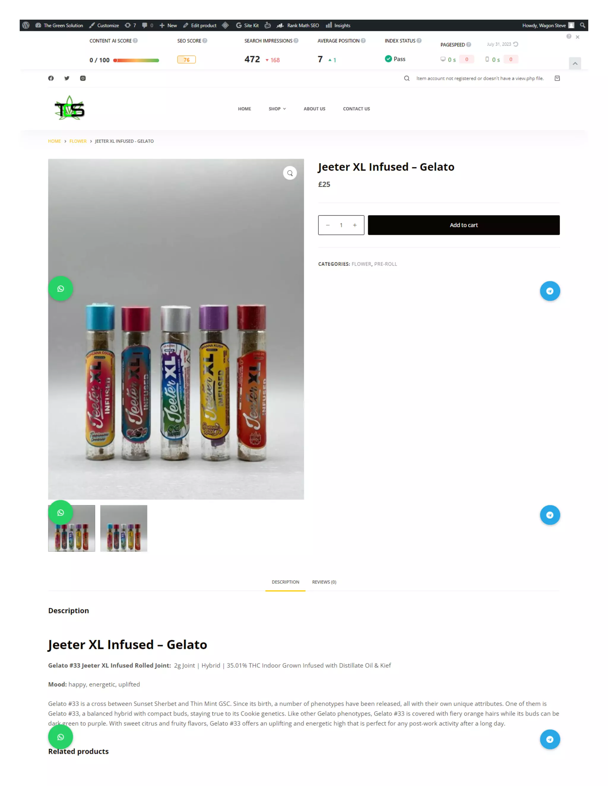 Buy Jeeter XL Infused - Gelato - The Green Solution | PDF