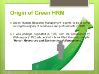 Green Human Resources Management | PPTX