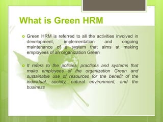 Green Human Resources Management | PPTX
