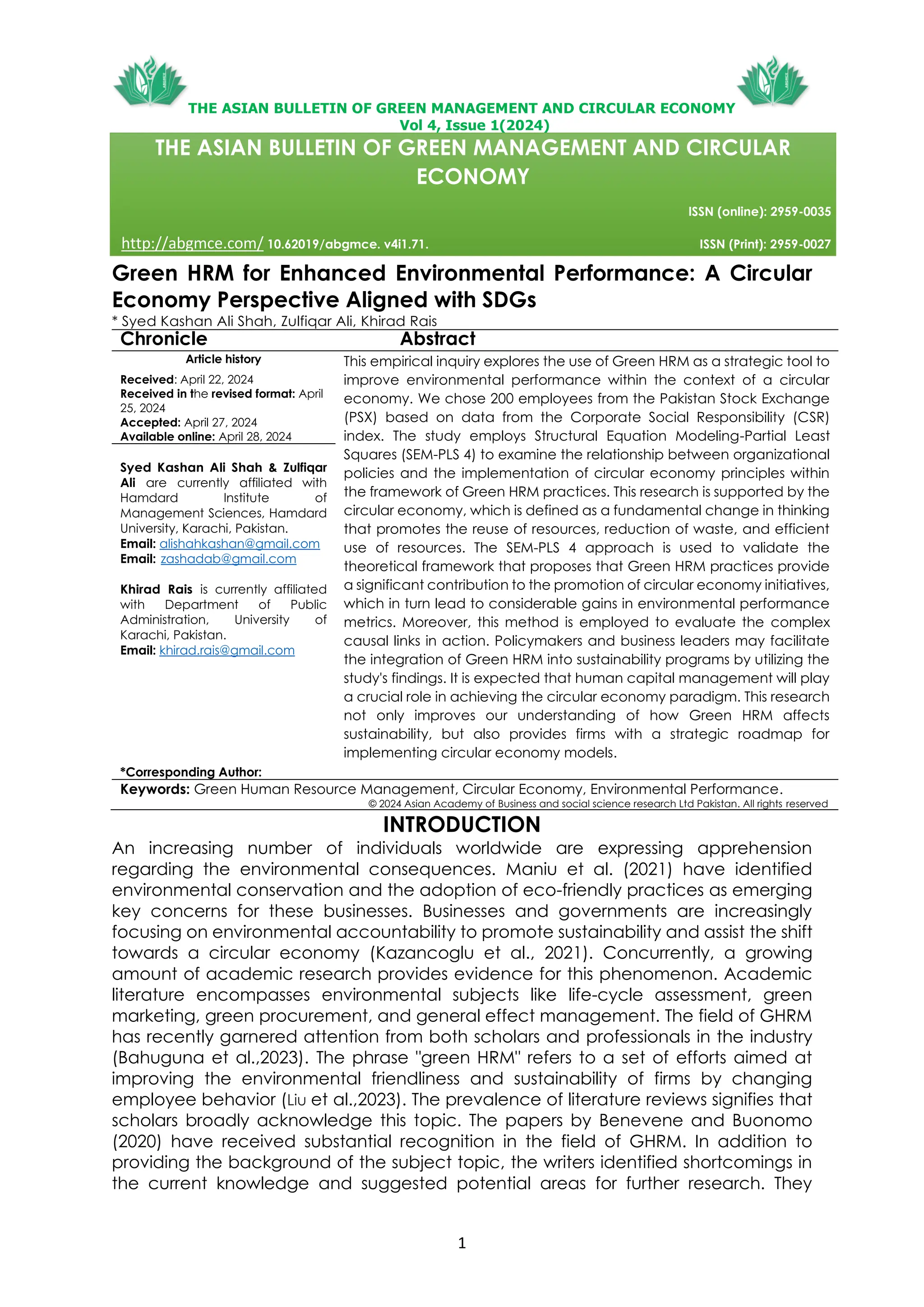 Green HRM for Enhanced Environmental Performance | PDF
