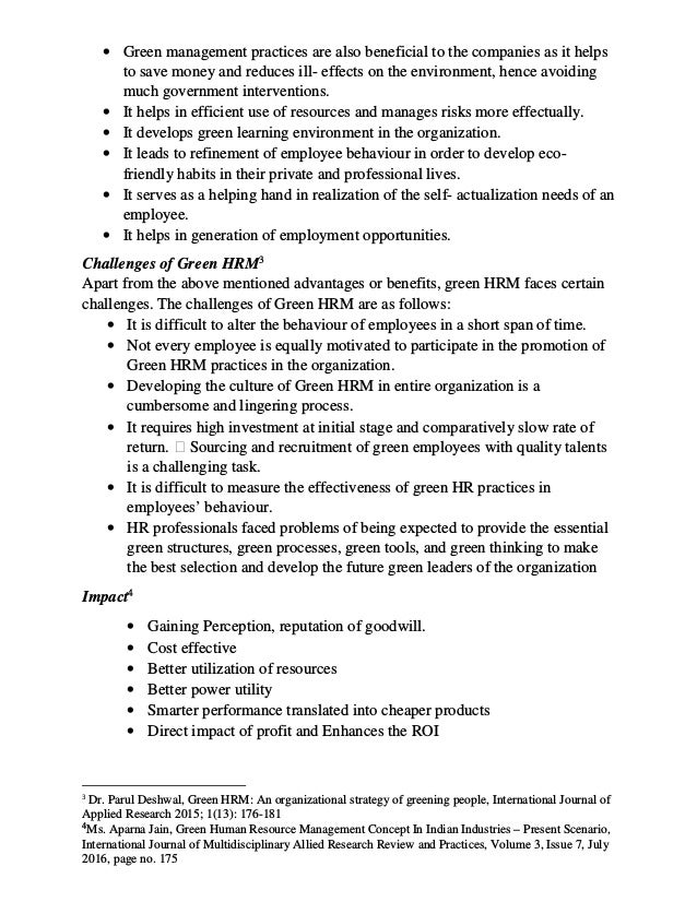Green hrm practices in india