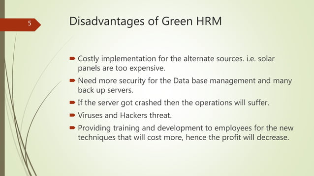 Green Human Resource Management | PPTX | Green Solutions | Business