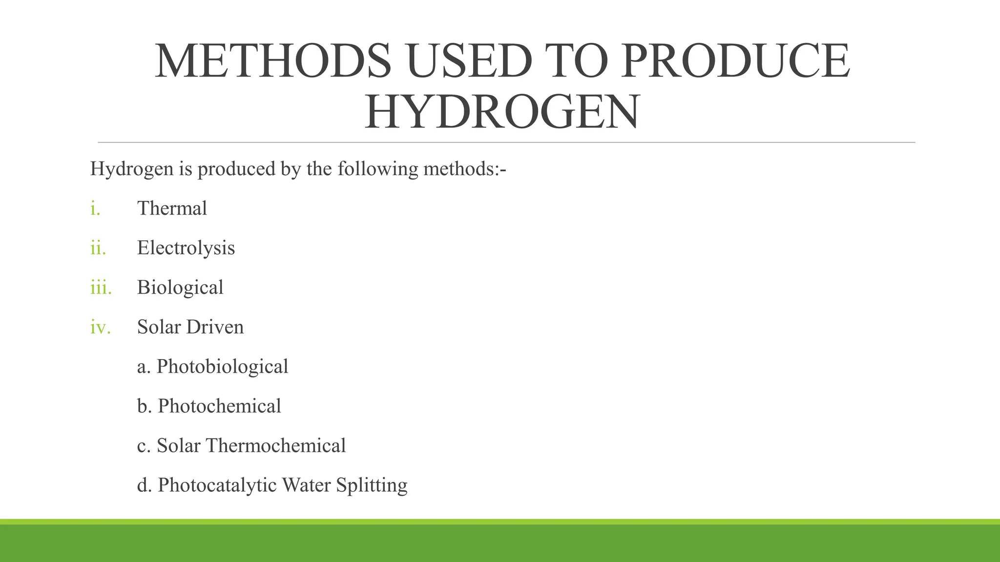 Green Hydrogen-Methods of production.pptx