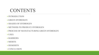 Green Hydrogen-Methods of production.pptx